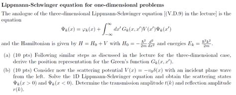 Solved Ukx 4k2 J Lippmann Schwinger Equation For