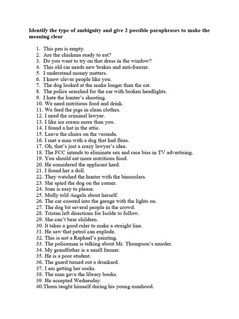 exercise on ambiguity pdf