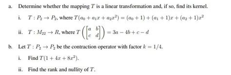 solved a determine whether the mapping t is a linear