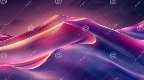 Elegant Abstract Waves With Gradient Purple And Pink Stock Illustration