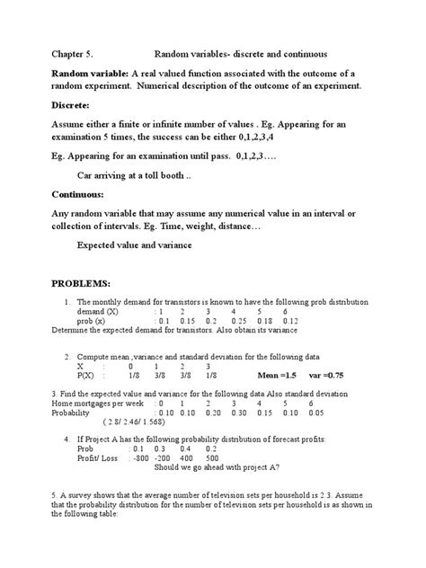 Randomvariable Theoretical Distribution Pdf Teaching Mathematics Poisson Distribution