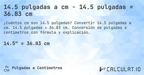 145 Pulgadas A Cm 145 Pulgadas 3683 Cm Calculatio