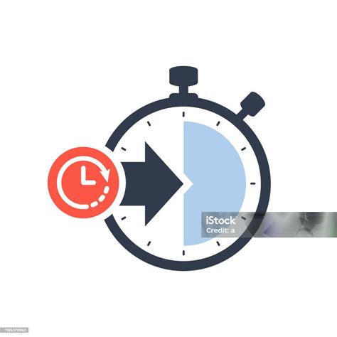 화살표가 있는 스톱워치 기호입니다 출시 관리 최적화 시계 기호 카운트 다운 마감 일 일정 계획 기호와 릴리스 개념 아이콘 0명에 대한 스톡 벡터 아트 및 기타 이미지