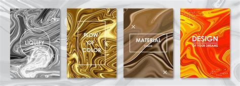 액체 색 커버 세트 액체 모양 구성입니다 미래 지향적인 디자인 포스터입니다 벡터 배너입니다 서식 파일 화려한 커버입니다 미래 지향적인 현대 예술입니다 모양 액체의 창조적인