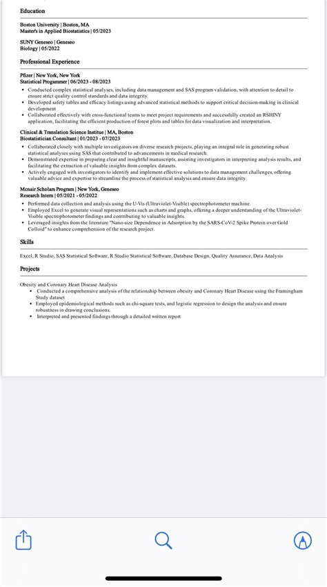 Biostats Data Analyst Stats Programmer Resume R Resumes