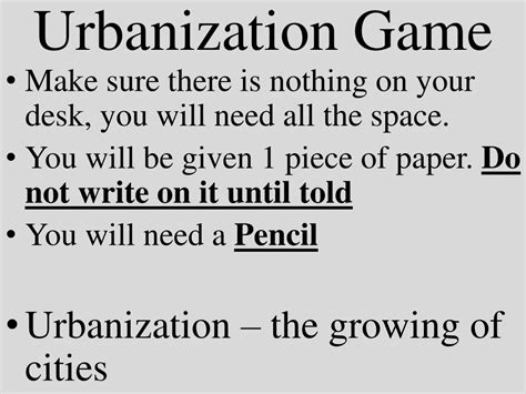 Ppt Urbanization Game Powerpoint Presentation Free Download Id8930402