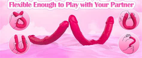 Double Dildo Vibrator Sex Toys Double Sided Long Dildo With Realistic Glans And
