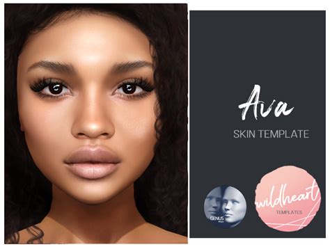 Second Life Marketplace Wildheart Ava Skin Template Kit For Genus Psd