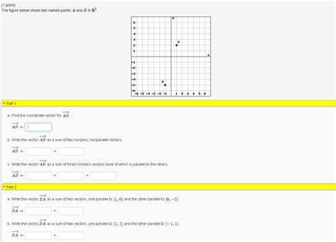 Solved 1 Point The Figure Below Shows Two Named Points A