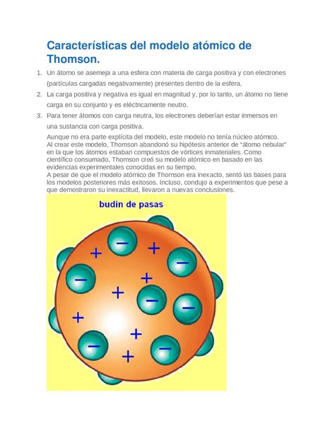 Modelo Atómico De Thomson Descubrimiento Del Electrón En Pocas Palabras
