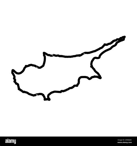 Cyprus Map Icon Set In Thin Line Outline Style And Linear Vector Sign