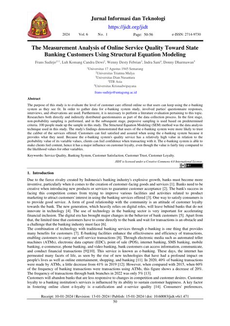 Pdf The Measurement Analysis Of Online Service Quality Toward State Banking Customers Using