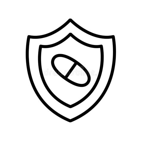 Immunosuppressives Line Black Icon Vector Isolated Button Stock Vector