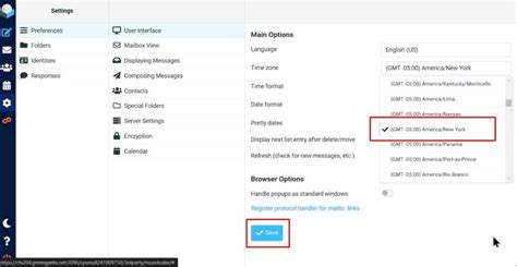 How To Adjust The Time Zone In Roundcube Webmail