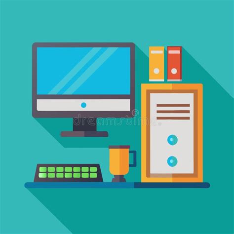 Desktop Pc Image Cartoon Style Stock Illustration Illustration Of Monitor Screen 371125271