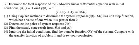 Solved Determine The Total Response Of The Nd Order Chegg