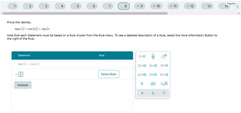 solved 1 2 prove the identity statement 3 validate cos x