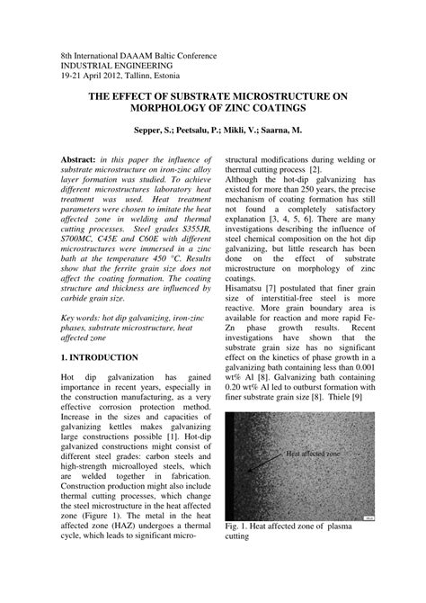 Pdf The Effect Of Substrate Microstructure On Morphology Of Zinc Coatings