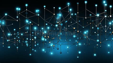 An Abstract Image Of A Network Of Connected Dots On A Dark Background Stock Illustration