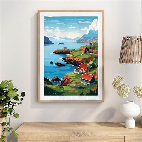 Norwegian Vintage Poster Norway Travel Print Travel Wall Art