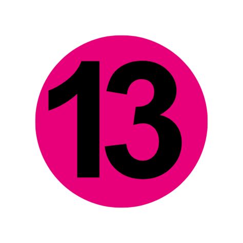 Inventory Control Number 13 Thirteen 2 Circle Labels Self