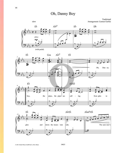 Oh Danny Boy Carsten Gerlitz Piano Sheet Music Oktav