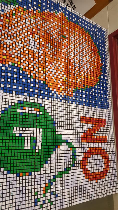 200 Cube Mosiac Done By My High School In About 6 Hours Friendly
