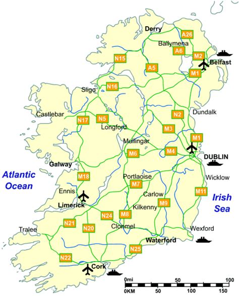 Free Printable Road Map Ireland Download Free Printable Road Map