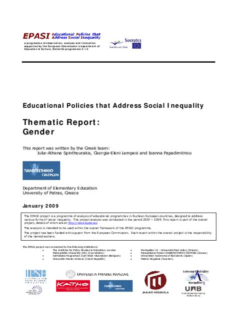 Pdf Thematic Report Gender