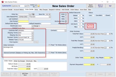 Exchange Sales Orders