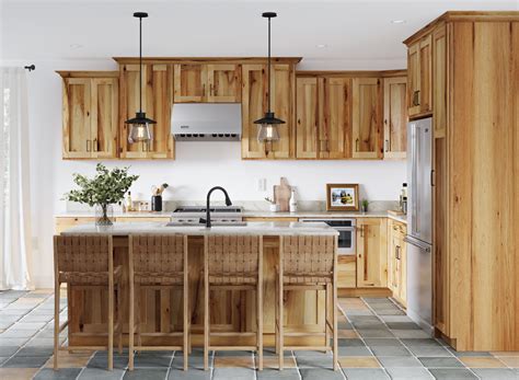 Knotty Hickory Shaker Kitchen Cabinets