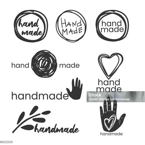 Handmade 배지 라벨 및 기호 요소 수제 상점을위한 복고풍 기호 수제 제품 패키지 벡터 엠블럼 일러스트레이션 가위에 대한