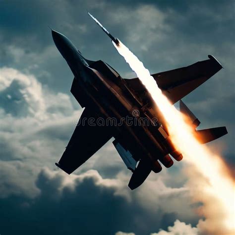 Fighter Aircraft Launches A Rocket Stock Illustration Illustration Of Aviation Rocket 280099959