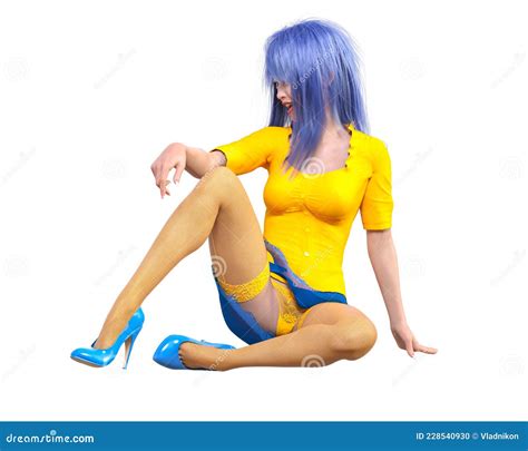 Secrétaire Japonaise Sexy En Mini Jupe Et Bas Illustration Stock