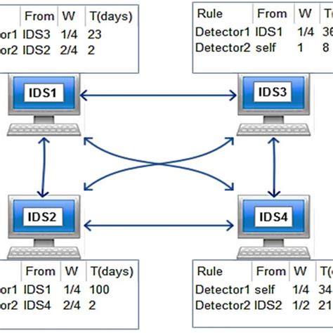 topology showing interconnected distributed network intrusion detection