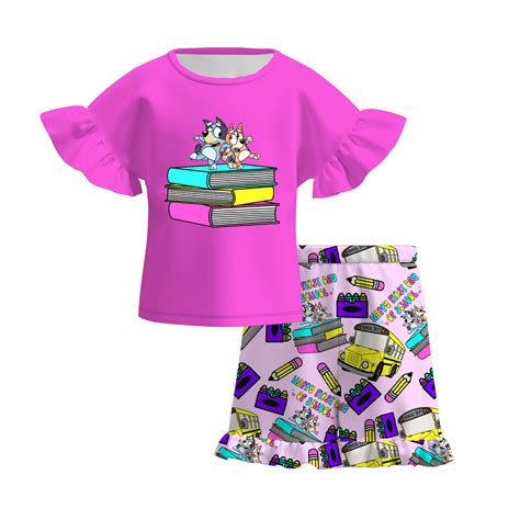 （pre Order）girls Back To School Print Short Set