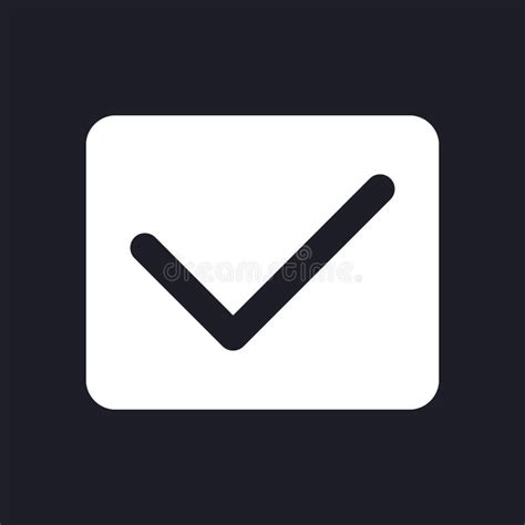 Checkmark Dark Mode Glyph Ui Icon Stock Vector Illustration Of Correct Vector