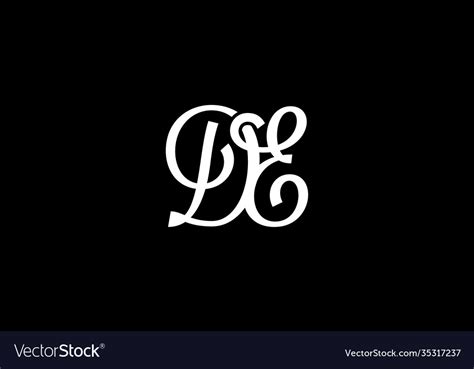 D E Letter Sign Symbol Initial Letter E Logo Vector Image