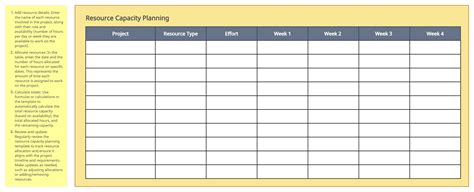 Excel Resource Planning Template