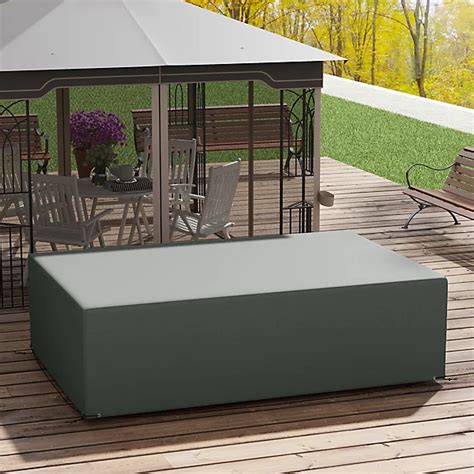 Outsunny Uv Rain Protective Cover Or Garden Wicker Rattan Dark Grey