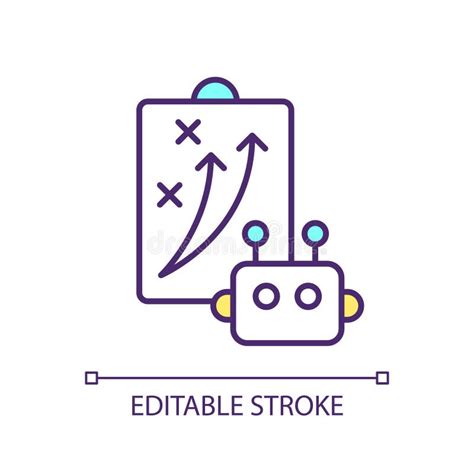 2d Customizable Thin Line Business Process Efficiency Icon Stock Vector