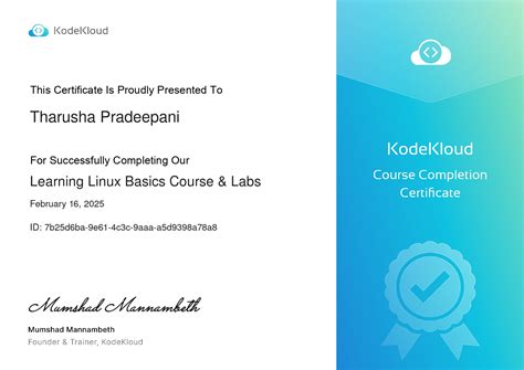 learning linux basics course and labs certificate kodekloud