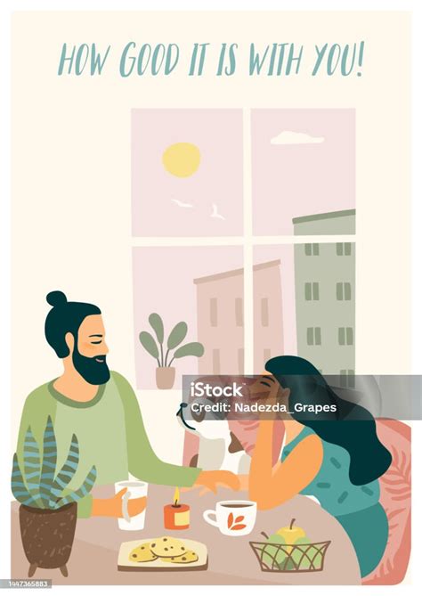 남자와 여자와 낭만적 인 그림입니다 사랑 사랑 이야기 관계 발렌타인 데이와 다른 사람에 대 한 벡터 디자인 개념입니다 개념에