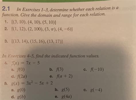 Solved 21 In Exercises 1 3 Determine Whether Each Relation