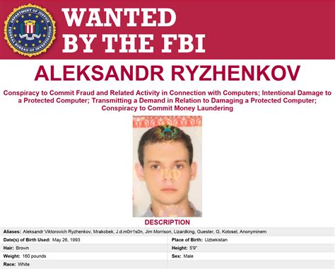 Us Doj Indicted Russian Hacker And Evil Corp Member Aleksandr Viktorovich Ryzhenkov