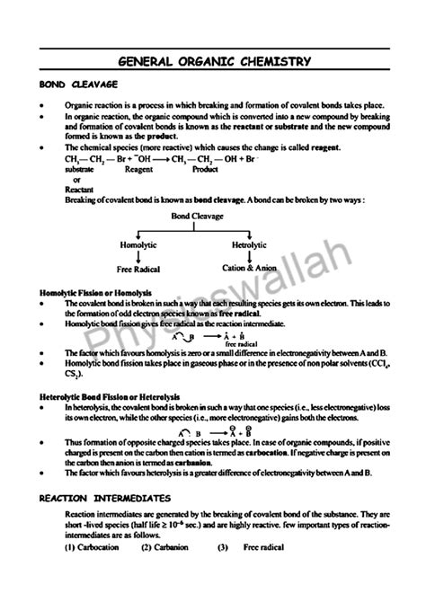 Class 11 Chapter 12 Organic Chemistry Goc Physics Wallah Typed Notes