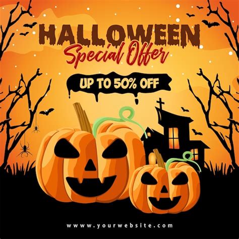 Premium Vector Halloween Sale Special Offer Instagram Post