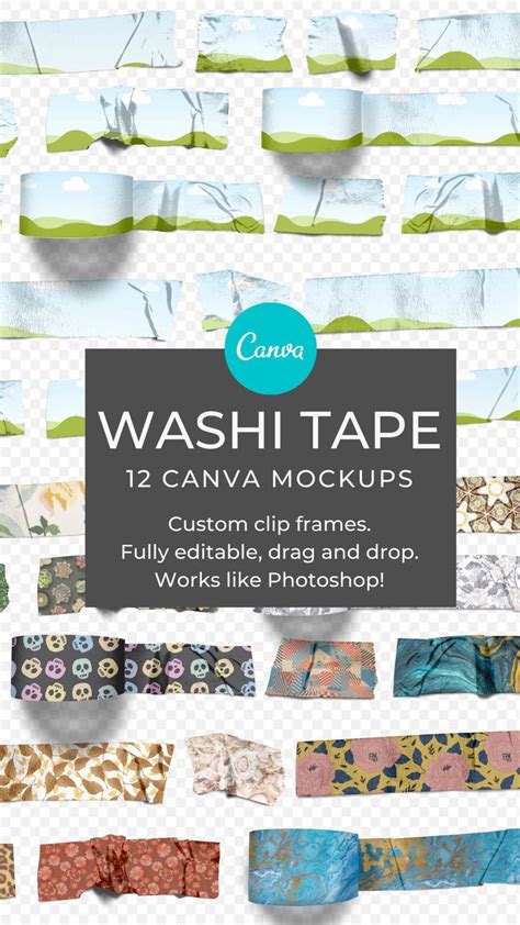 Washi Tape Mockups Canva Template Washi Tape Washi Mockup