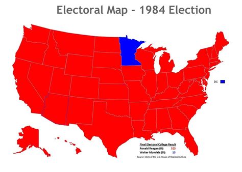 Electoral Map 1984 Us Presidential Elections 1545 × 1103 Mapporn