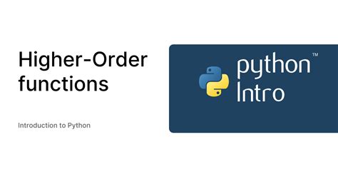 higher order functions introduction to python